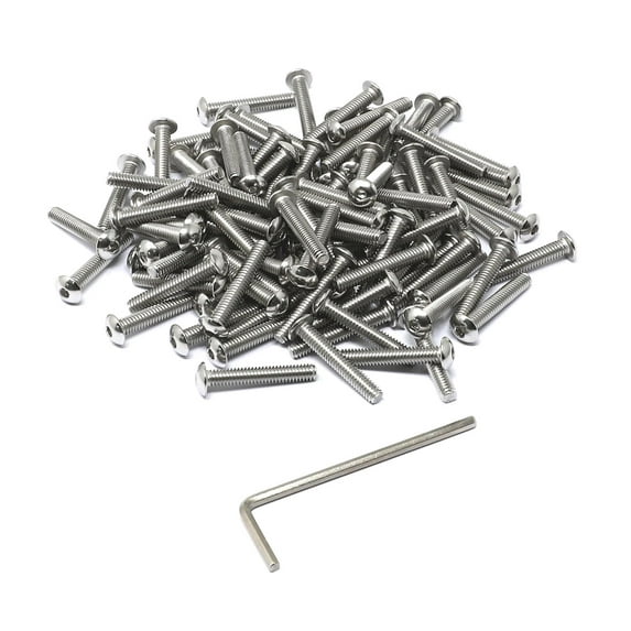 PHYSUN-100 Pcs #8-32 x 1 Stainless Steel 304 Hex Socket Button Head Cap ...