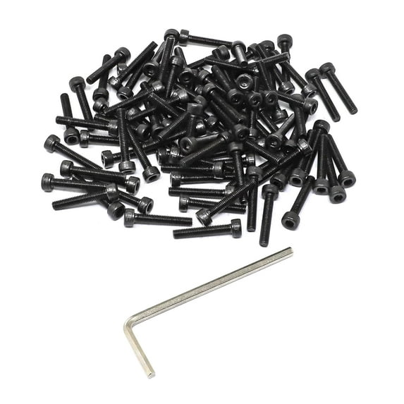 PHYSUN-100 Pcs M3 x 18mm Thread Pitch 0.5 mm Alloy Steel 12.9 Grade Hex ...