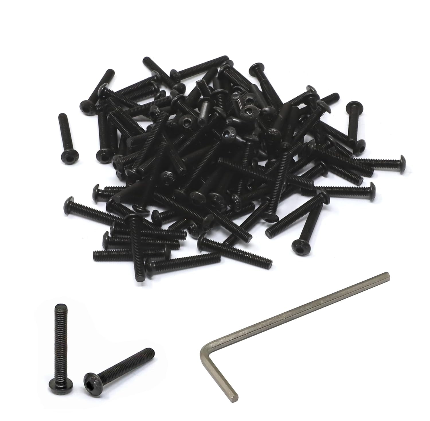 PHYSUN-100 Pcs M3 x 20mm Thread Pitch 0.5 mm Alloy Steel 12.9 Grade Hex ...