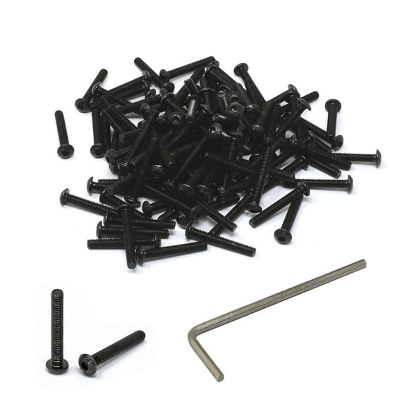 PHYSUN-100 Pcs M3 x 20mm Thread Pitch 0.5 mm Alloy Steel 12.9 Grade Hex ...