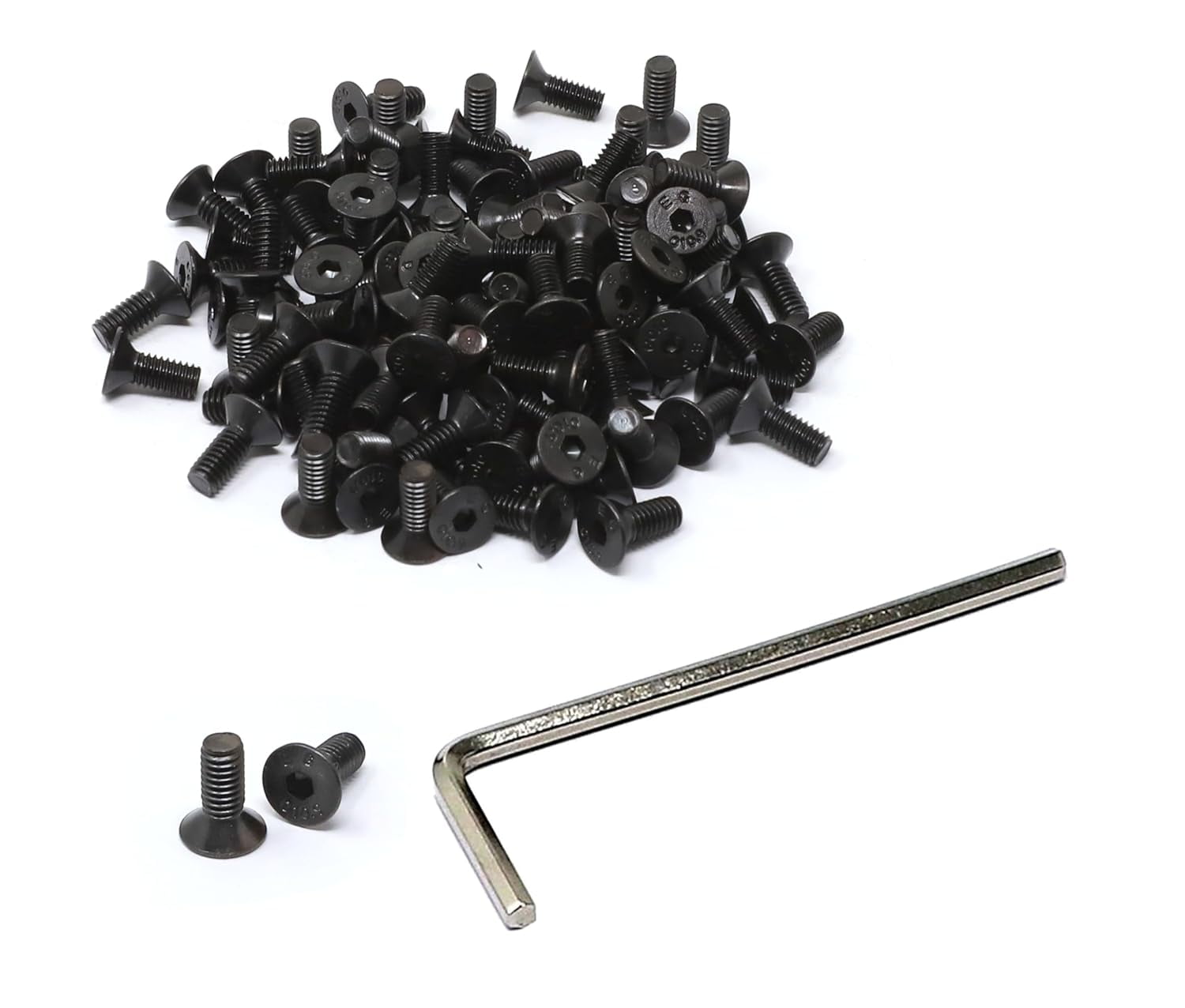 PHYSUN-100 Pcs M4 x 10 Alloy Steel 10.9 Grade Hex Socket Flat Head Cap ...