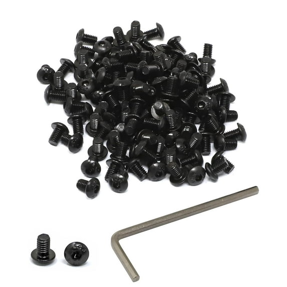 PHYSUN-100 Pcs M4 x 6mm Thread Pitch 0.7 mm Alloy Steel 12.9 Grade Hex ...