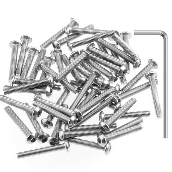 PHYSUN-100 Pieces M3 x 20mm, Thread Pitch 0.5mm, 304 Stainless Steel ...