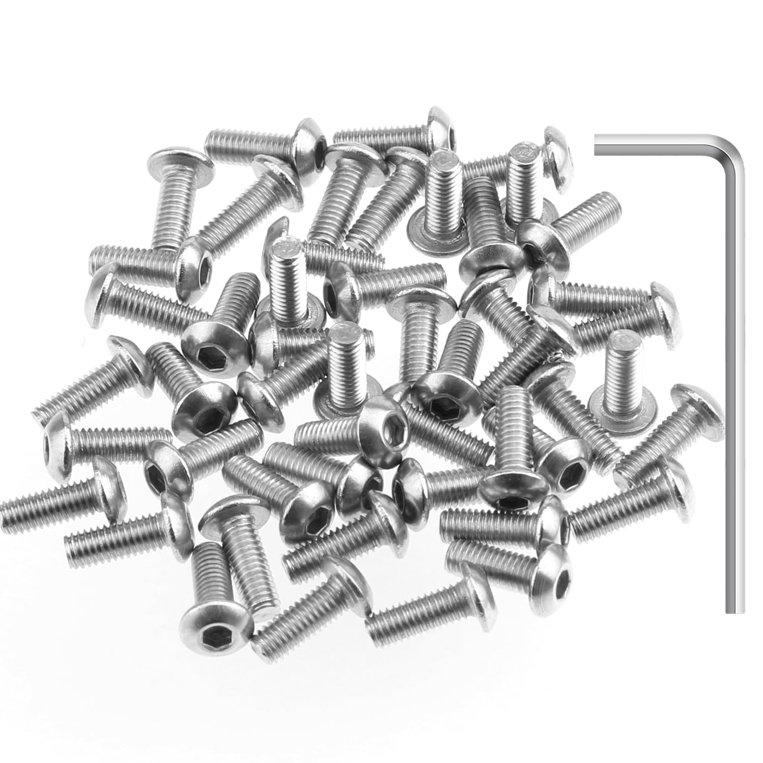PHYSUN-100 Pieces M3 x 8mm, Thread Pitch 0.5mm, 304 Stainless Steel (18 ...