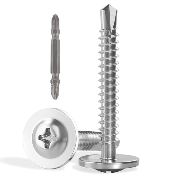 PHYSUN-100pcs Self Drilling Screws for Metal,#10 x 1 1/4 Inch 410 ...