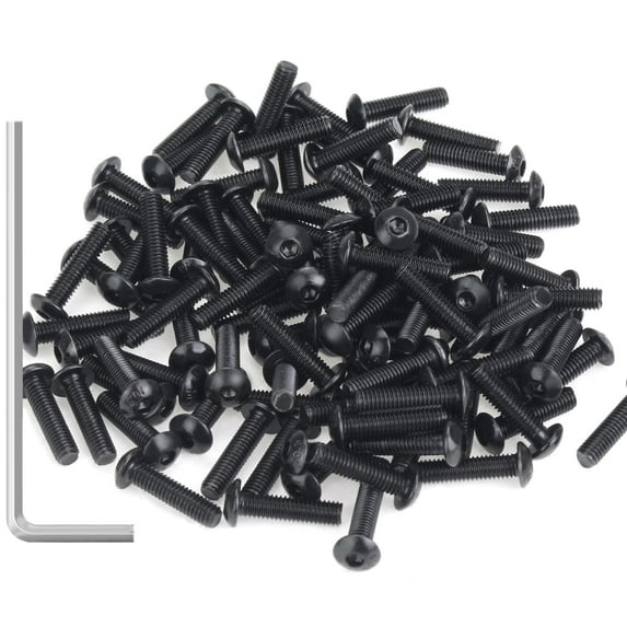 PHYSUN-105 Pieces M3 x 12mm Button Head Socket Cap Screws, Thread Pitch ...