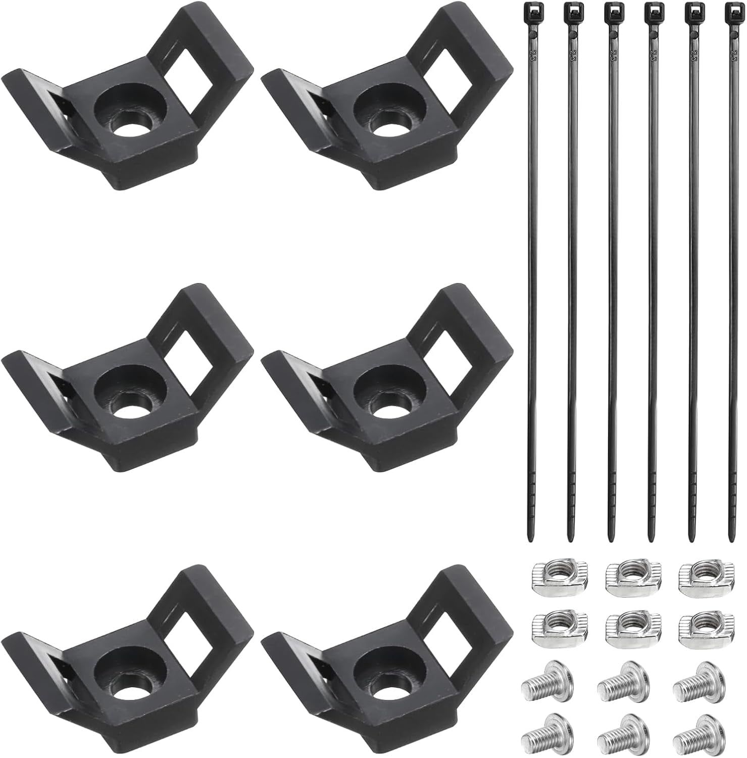 PHYSUN-10Pcs Cable Zip Tie Base 5mm Hole Dia Y Shape Mount Wire Holder ...