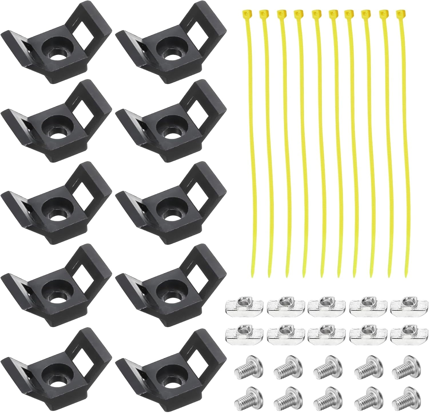 PHYSUN-10Pcs Cable Zip Tie Base 5mm Hole Dia Y Shape Mount Wire Holder ...