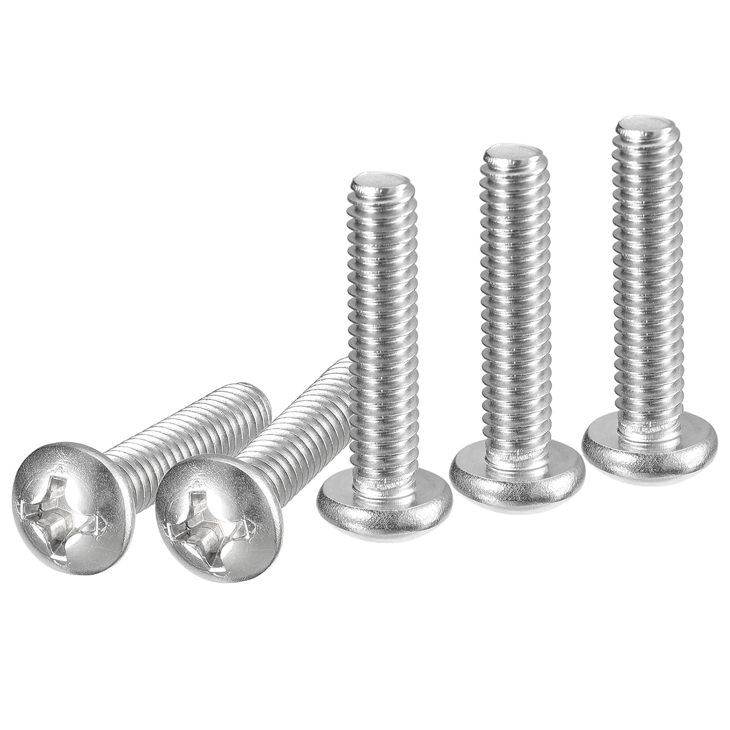 PHYSUN-#12-24x1 Pan Head Machine Screws, 50Pcs 304 Stainless Steel ...