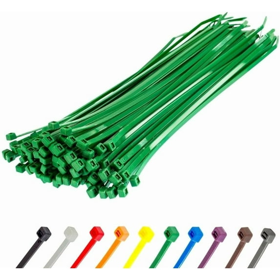 PHYSUN-12 Inch Green Zip Ties, 100 Pack, 50lb Strength, UV Resistant ...