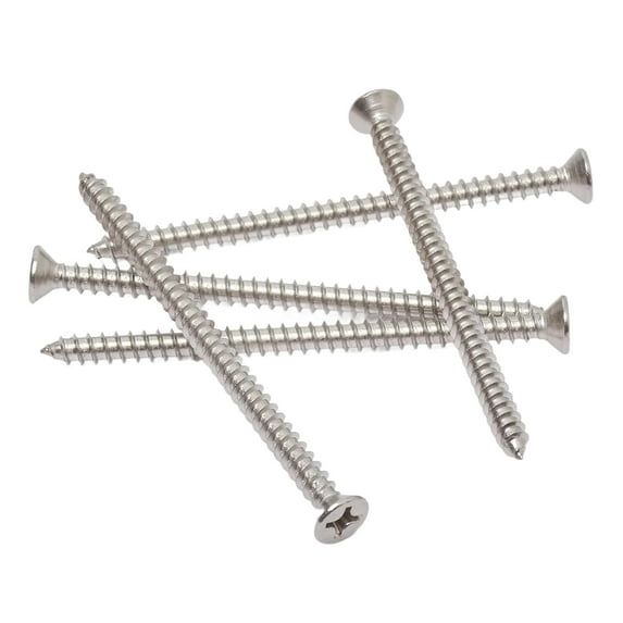 PHYSUN-#12 X 3-1/2'' Stainless Steel Flat Head Phillips Wood Screw, (25 ...