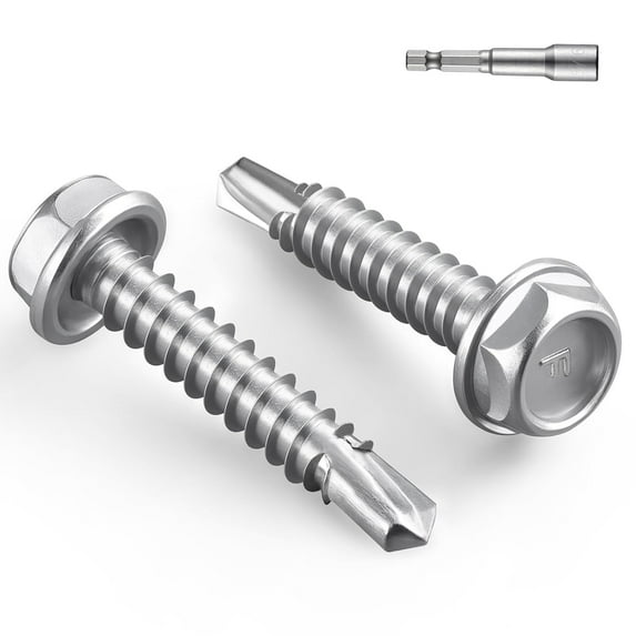 PHYSUN-#12 x 1 Inch Self Drilling Screws, 194pcs 2 lbs Self Tapping ...