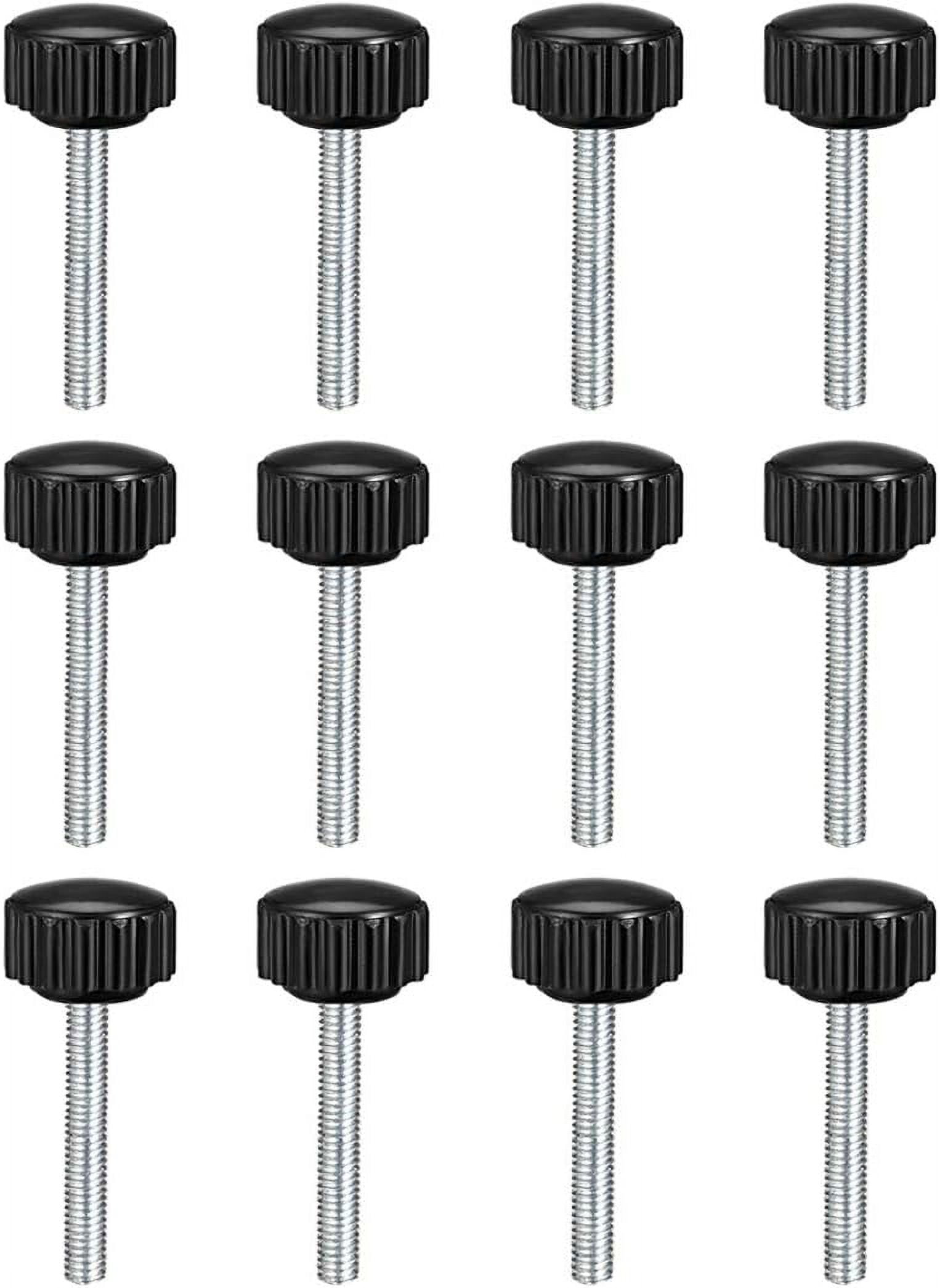 PHYSUN-12pcs Knurled Clamping Knobs M4 x 30mm Metric Zinc Plated Carbon ...