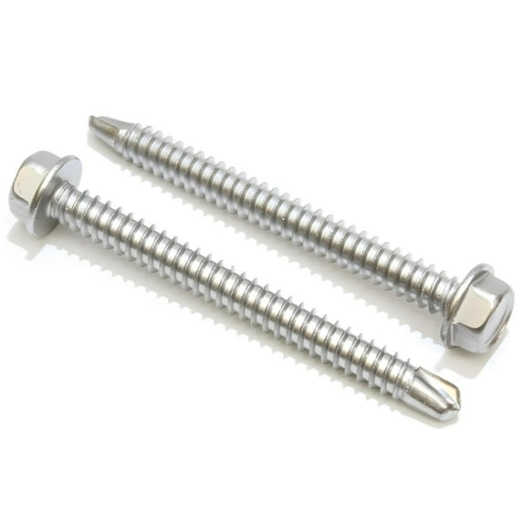PHYSUN-#14 x 2 Inches Stainless Steel TEK Screws - Pack of 50 Self ...