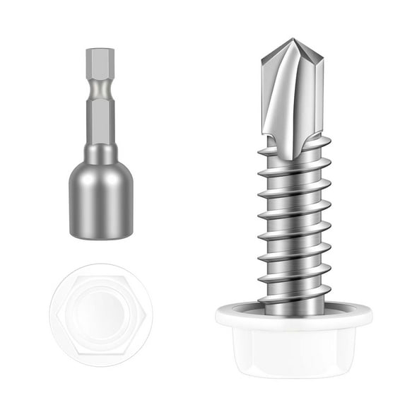 PHYSUN-#14 x 3/4" Hex Washer Head Self Tapping Screws, TEK Screws, Self ...