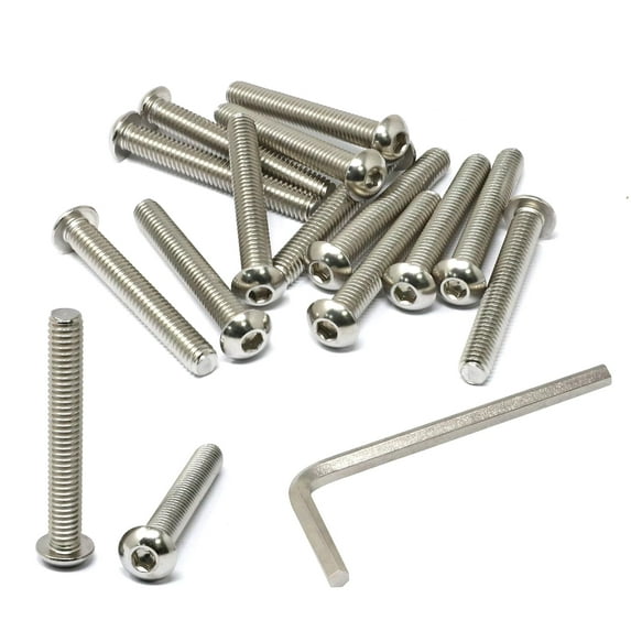 PHYSUN-15 Pcs 5/16-18 x 2-1/4" Stainless Steel 304 Hex Socket Button ...