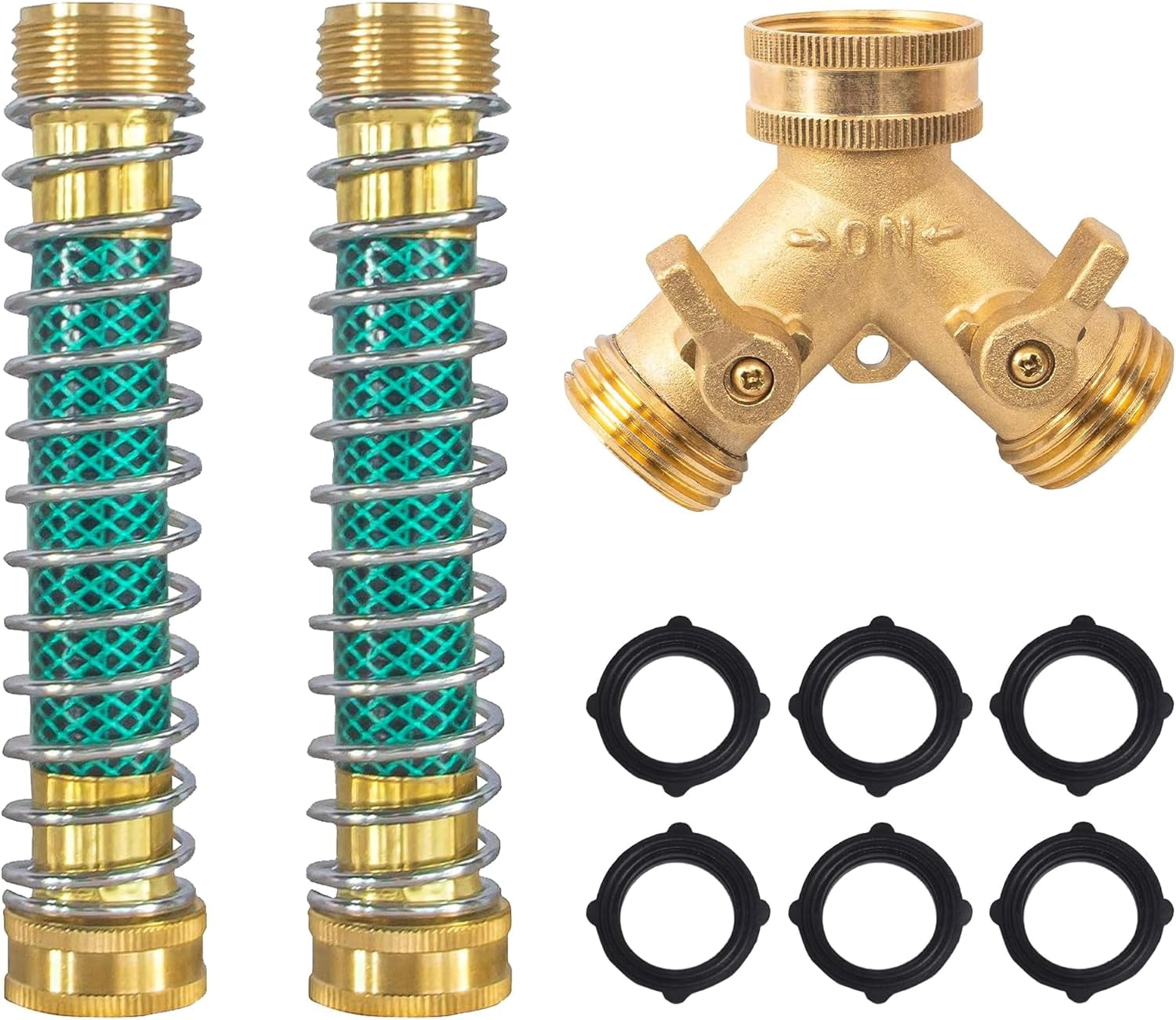 PHYSUN-2 Way Hose Splitter, 3/4" Brass Hose Y Splitter with 2 PCS ...