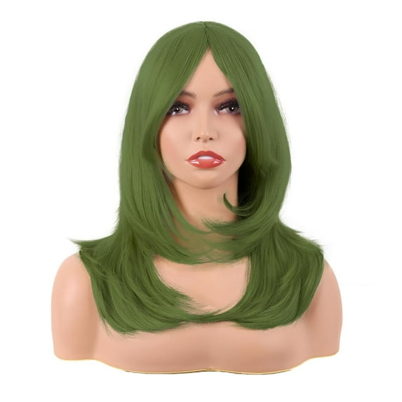 PHYSUN-20 Inch/50 cm Long Layered With Bangs Straight Synthetic fiber ...