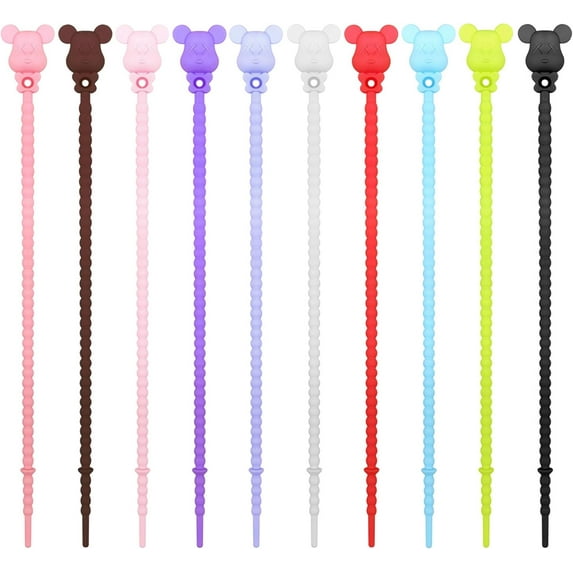 PHYSUN-20 PCS Silicone Cable Ties Reusable Cable Ties Reusable Silicone Cable Management ...