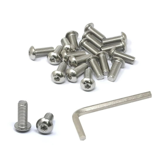 PHYSUN-20 Pcs 3/8-16 x 1 Stainless Steel 304 Hex Socket Button Head Cap ...
