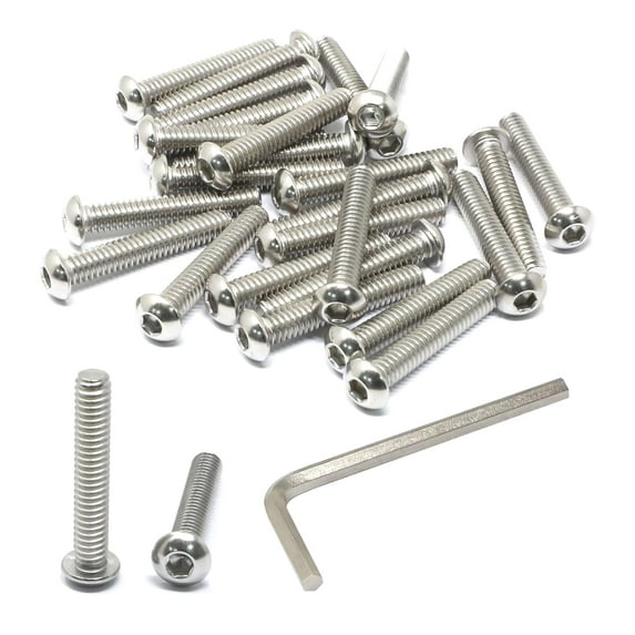 PHYSUN-25 Pcs 1/4-20 x 1-1/2" Stainless Steel 304 Hex Socket Button ...