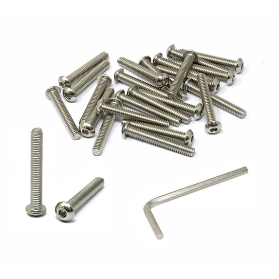 PHYSUN-25 Pcs 1/4-20 x 1-3/4" Stainless Steel 304 Hex Socket Button ...