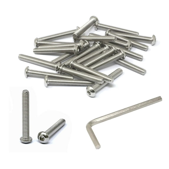 PHYSUN-25 Pcs 1/4-20 x 1-7/8" Stainless Steel 304 Hex Socket Button ...