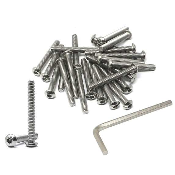 PHYSUN-25 Pcs 1/4-20 x 2 Stainless Steel 304 Hex Socket Button Head Cap ...