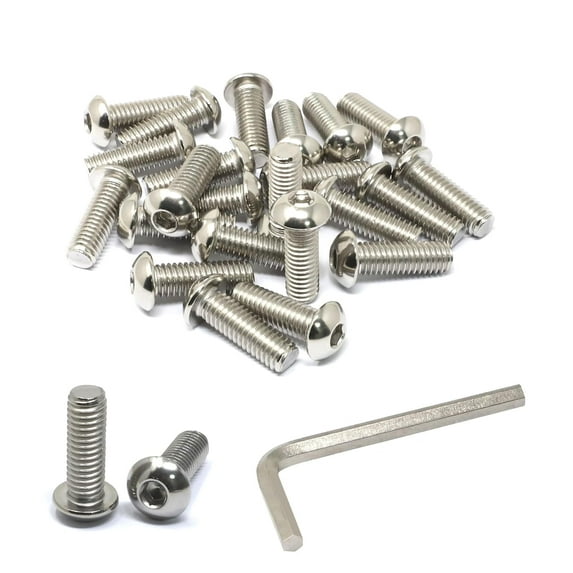PHYSUN-25 Pcs 3/8-16 x 1-1/8" Stainless Steel 304 Hex Socket Button ...