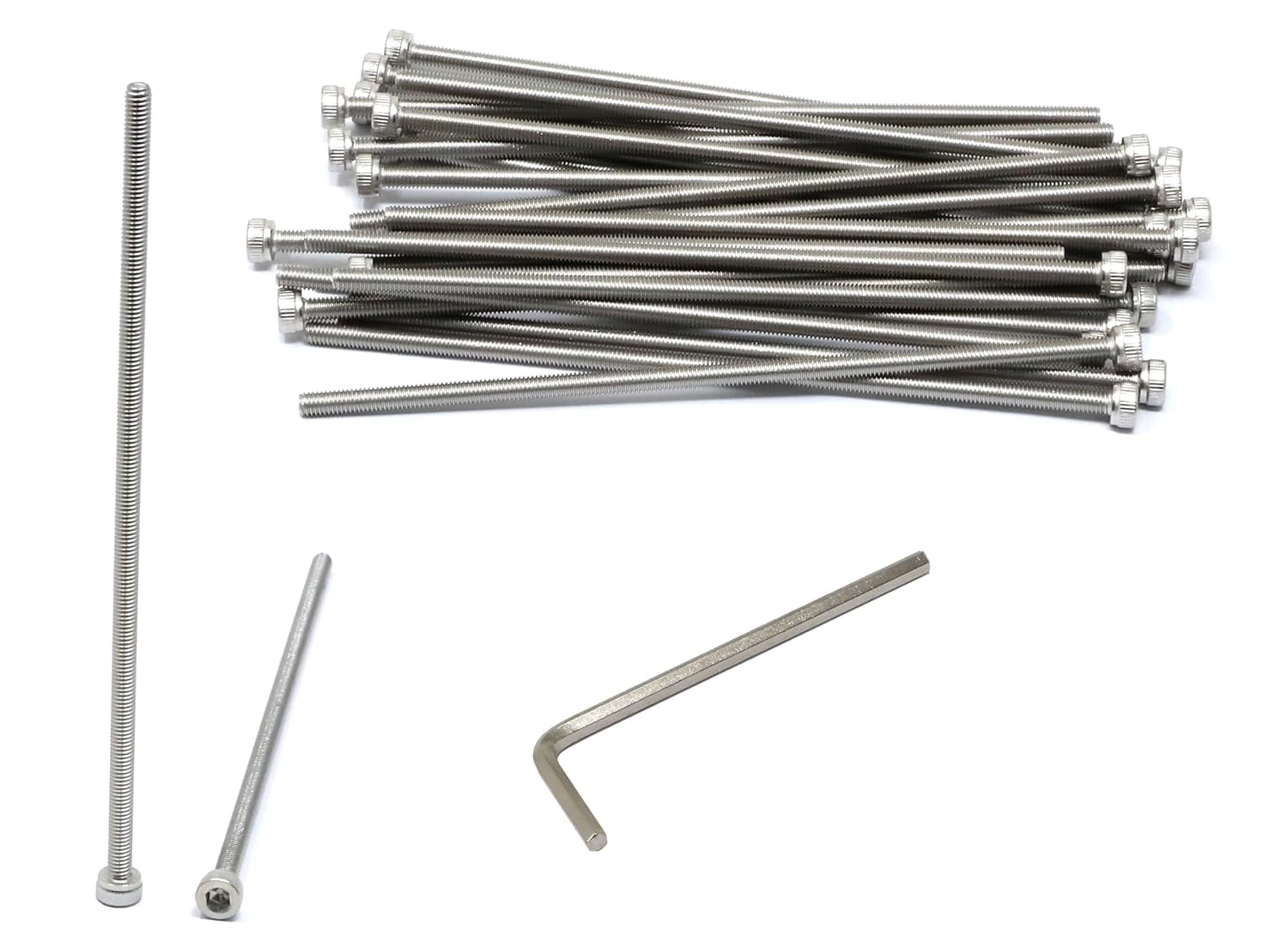 PHYSUN-25 Pcs M3 x 95mm Thread Pitch 0.5 mm Stainless Steel 304 Hex ...