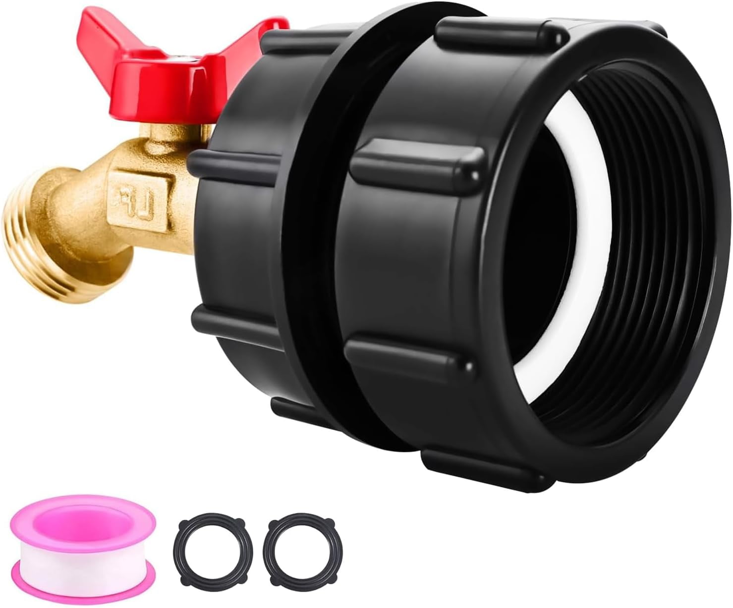 PHYSUN-275-330 Gallon IBC Tote Tank Adapter, 2" Fine Thread IBC Tote ...