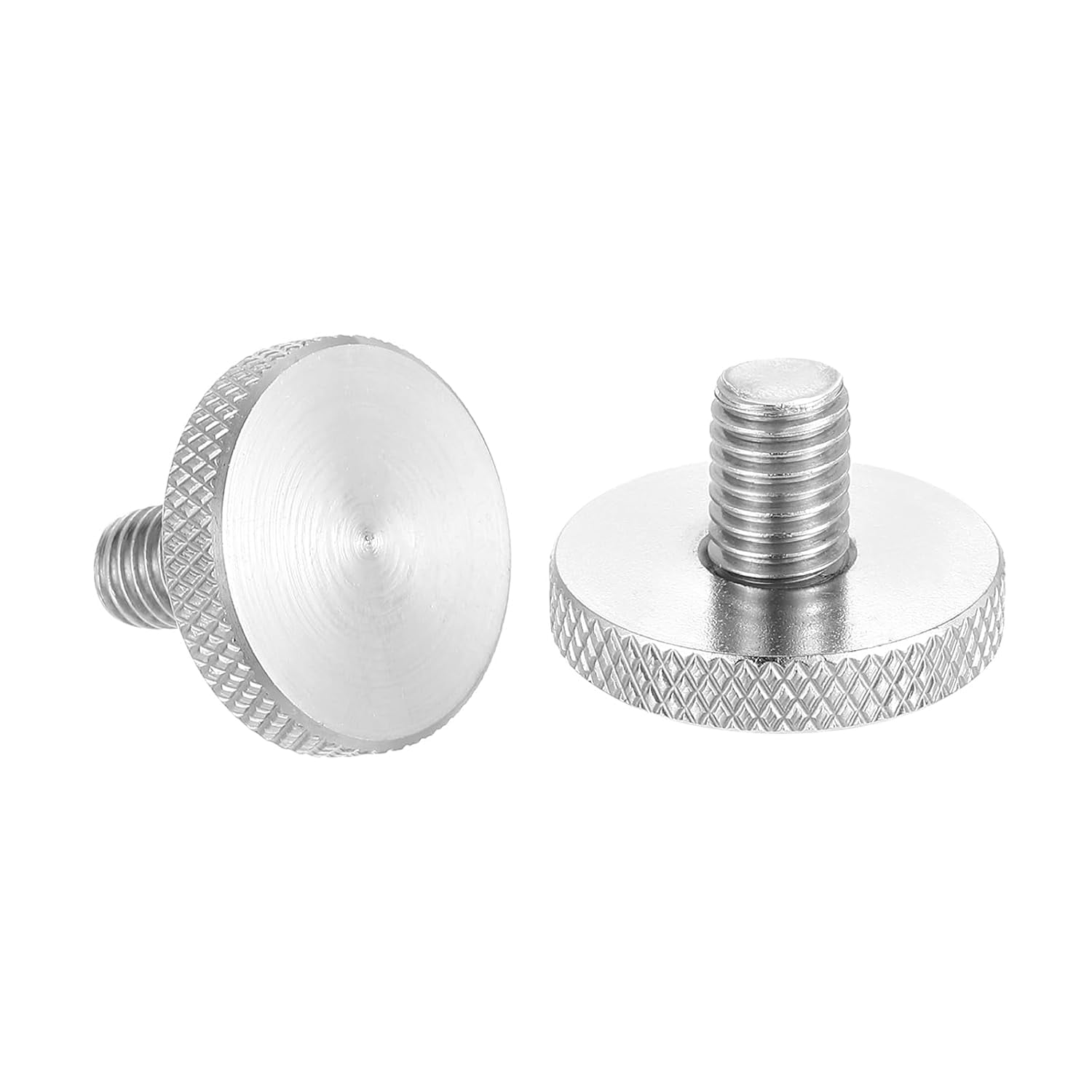 PHYSUN-2pcs M8 x 12mm Knurled Thumb Screws, 304 Stainless Steel Flat ...