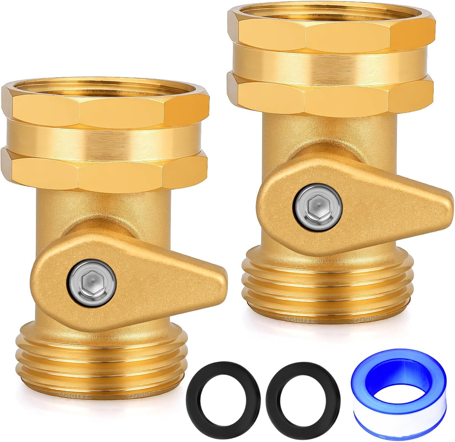 PHYSUN-3/4 Inch GHT Heavy Duty Brass Ball Valve - Garden Hose Shut Off ...