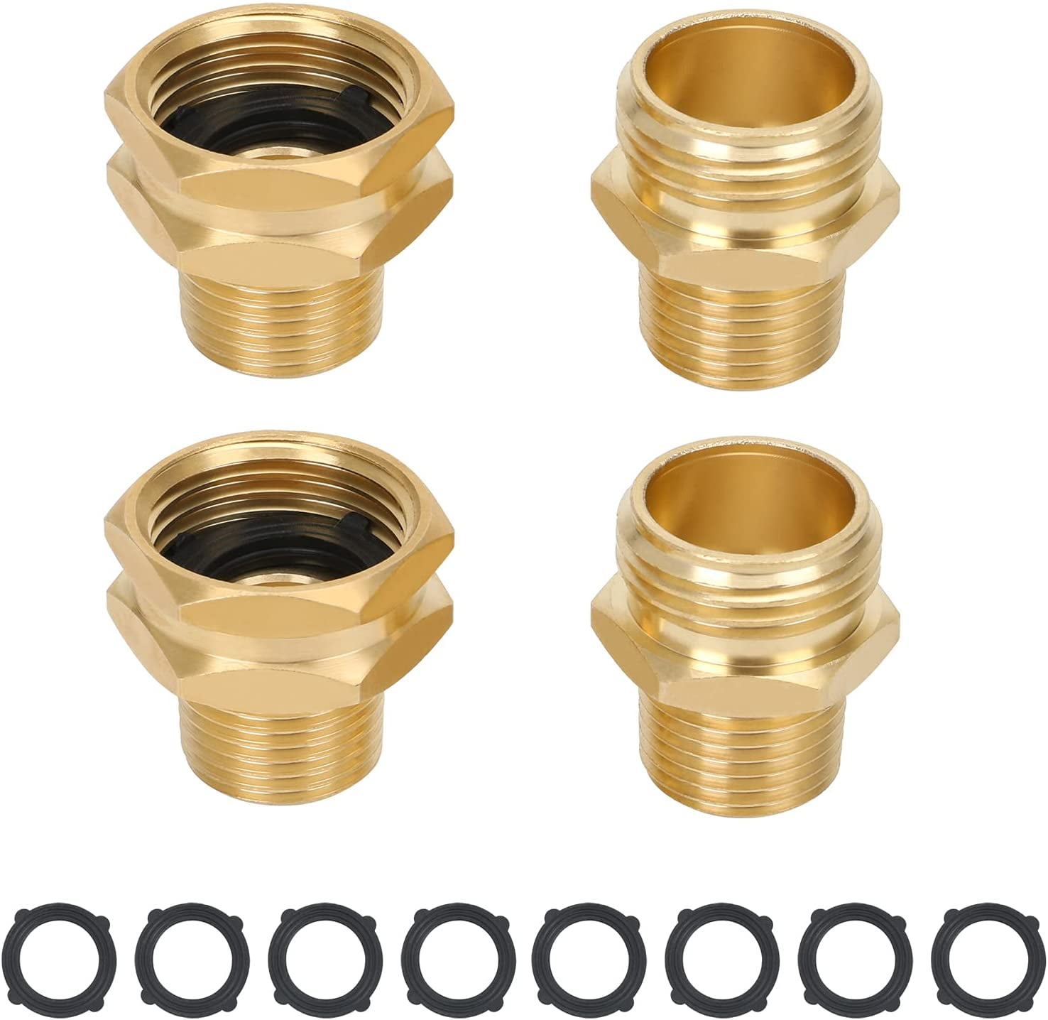 PHYSUN-3/4\u201d GHT X 1/2\u201d NPT Male Connector, Brass Garden Hose ...