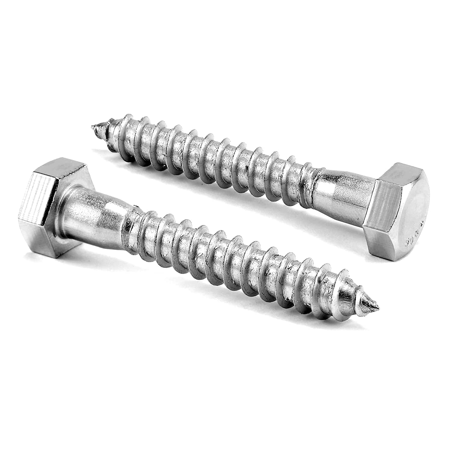 PHYSUN-3/8" x 2" Hex Head Lag Screws Bolts 10Pcs 304 Stainless Steel 18 ...