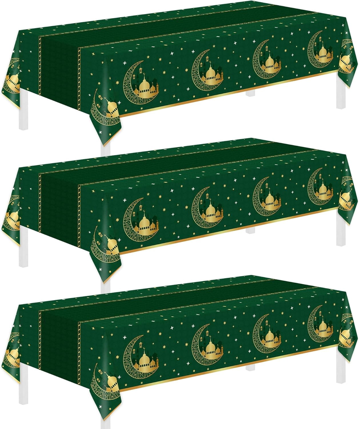 PHYSUN-3 Pack Ramadan Mubarak Tablecloths for Eid Mubarak Decorations ...