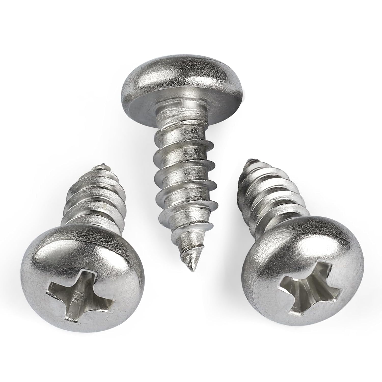 PHYSUN-#4 x 1/4 Inch Pan Head Wood Screws, Phillips Drive, Stainless ...
