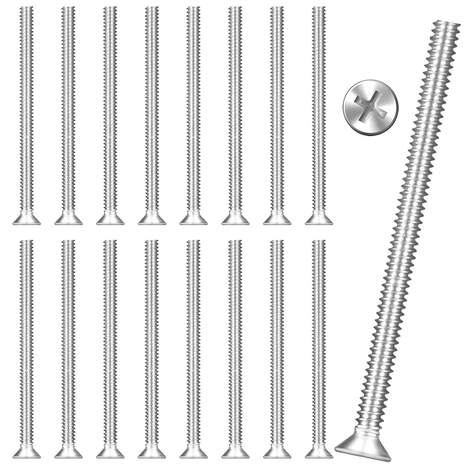 PHYSUN-40 PCS Extra Long Outlet Screws, 6-32 x 2 Inch, Stainless Steel ...