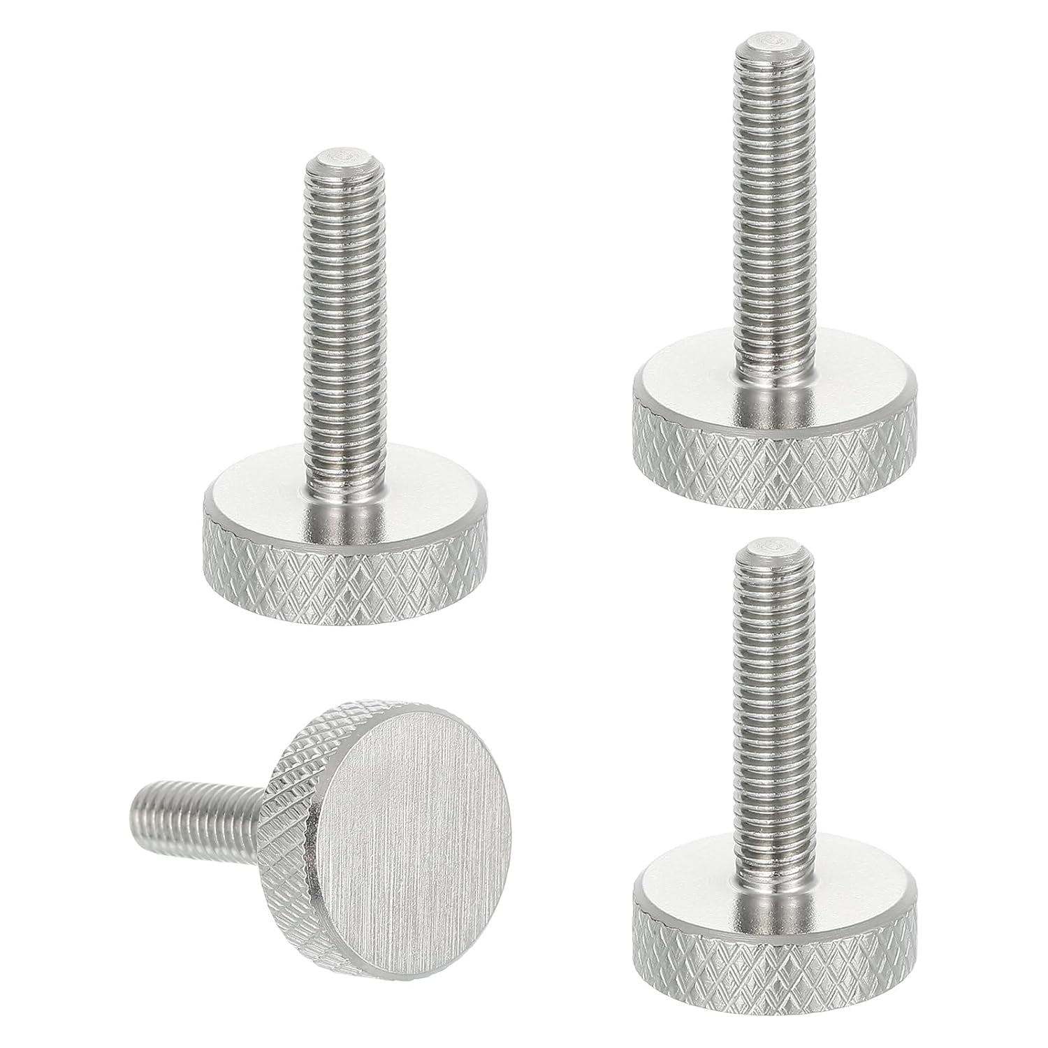 PHYSUN-4pcs M5 x 20mm Knurled Thumb Screws, 304 Stainless Steel Flat ...