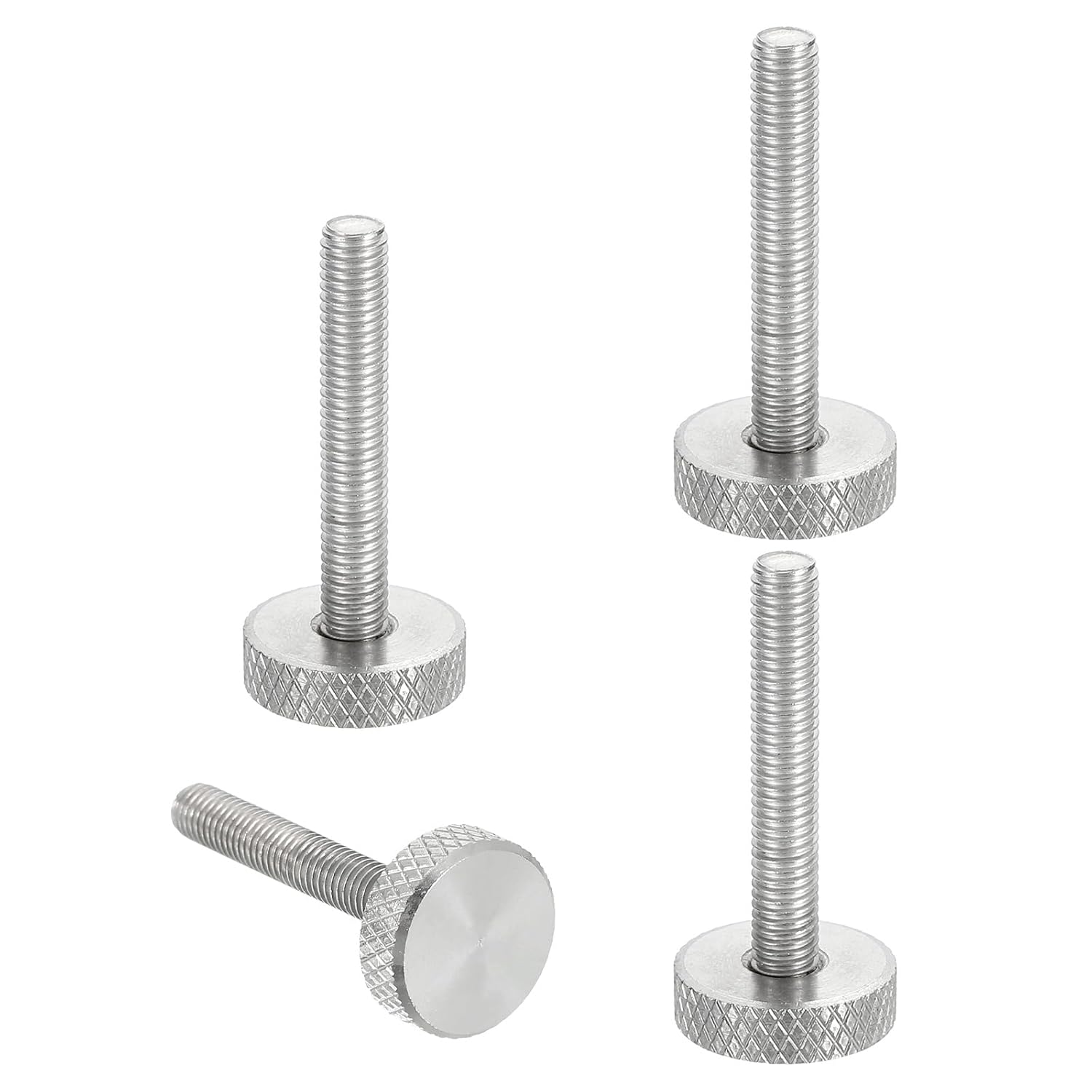 PHYSUN-4pcs M5 x 30mm Knurled Thumb Screws, 304 Stainless Steel Flat ...