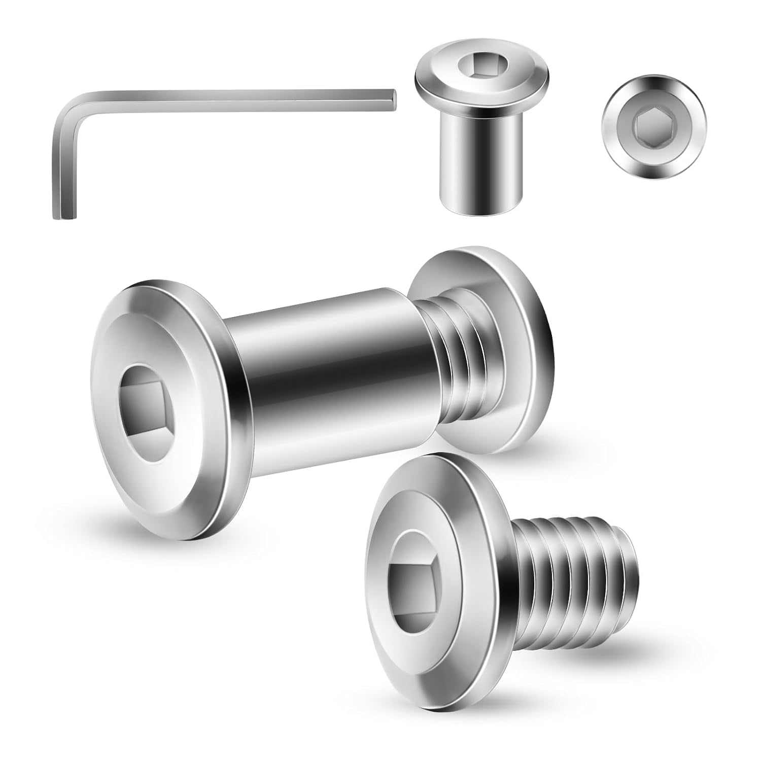 PHYSUN-5/16-18 x 3/8" 20Pcs Flat Head Hex Socket Cap Screws Bolts ...