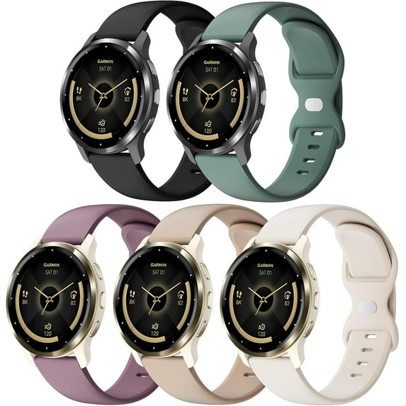 PHYSUN-5 Pack 18mm Silicone Watch Band Compatible with Garmin ...