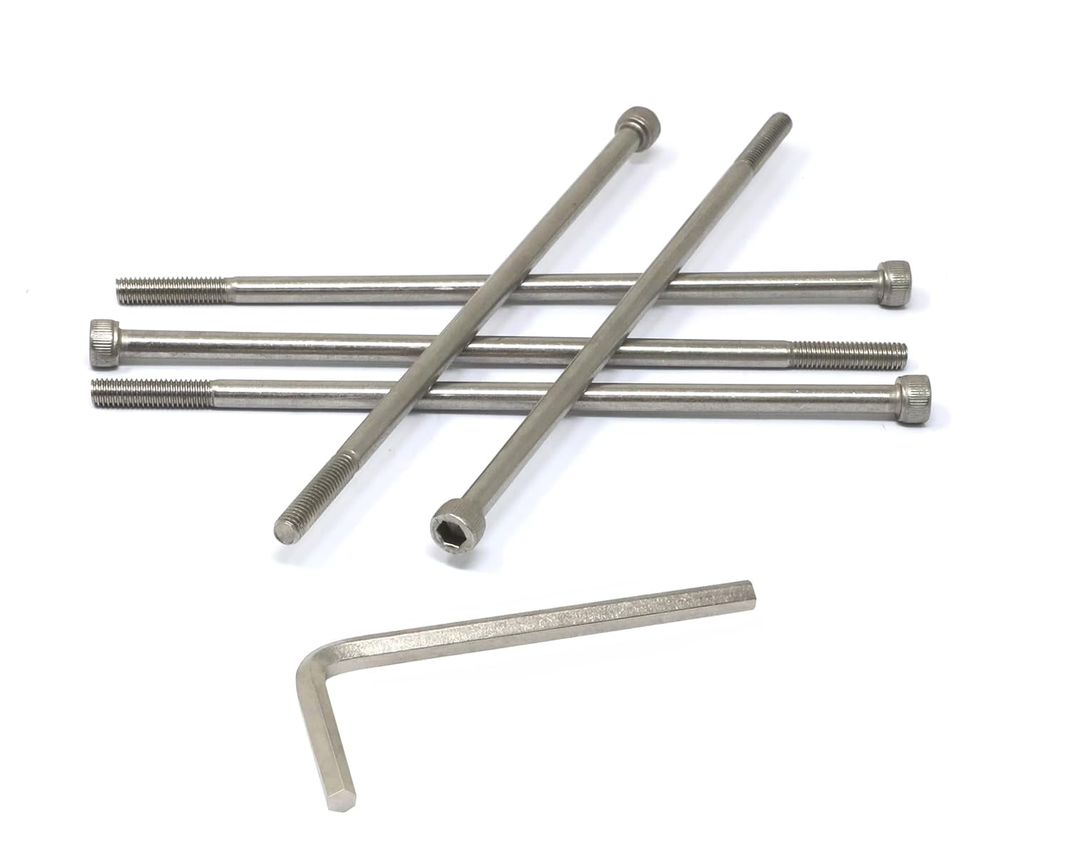 PHYSUN-5 Pcs M6 x 165mm Partially Threaded Thread Pitch 1 mm Stainless ...