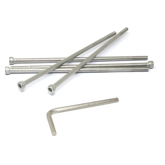 PHYSUN-5 Pcs M6 x 185mm Partially Threaded Thread Pitch 1 mm Stainless ...