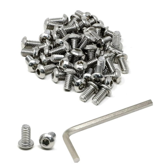PHYSUN-50 Pcs 1/4-20 x 1/2" Stainless Steel 304 Hex Socket Button Head ...