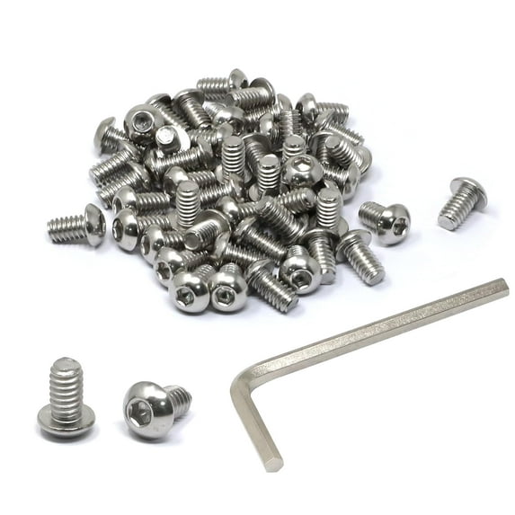 PHYSUN-50 Pcs 1/4-20 x 7/16" Stainless Steel 304 Hex Socket Button Head ...