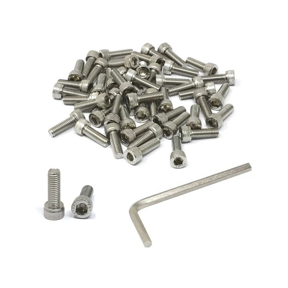PHYSUN-50 Pcs M6 x 18mm Thread Pitch 1 mm Stainless Steel 304 Hex ...