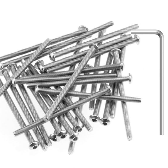 PHYSUN-50 Pieces M3 x 50mm, Thread Pitch 0.5mm, 304 Stainless Steel (18 ...