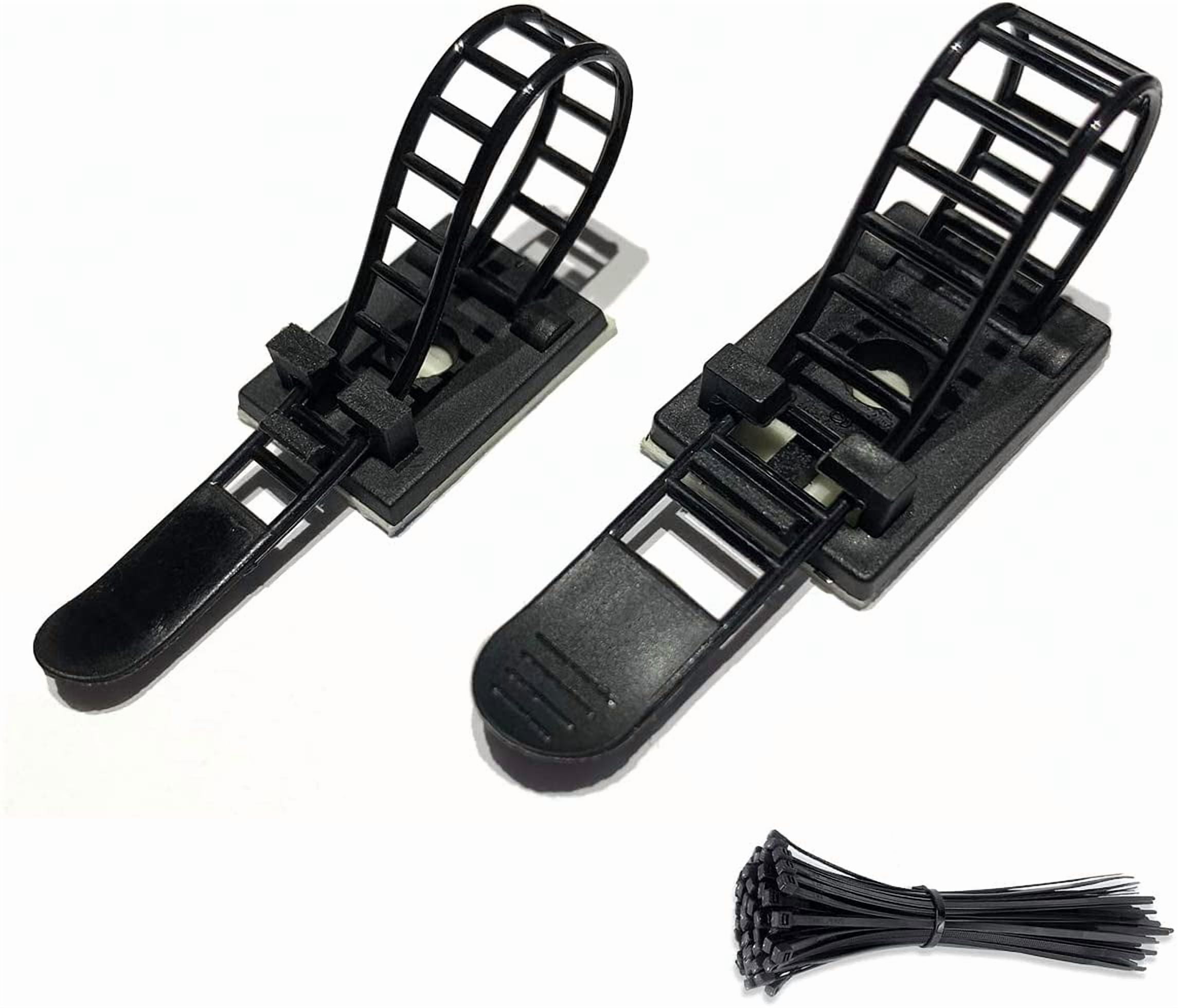 PHYSUN-50pcs 2 Sizes Adjustable Adhesive Cable Ties Cable Clips Wire ...
