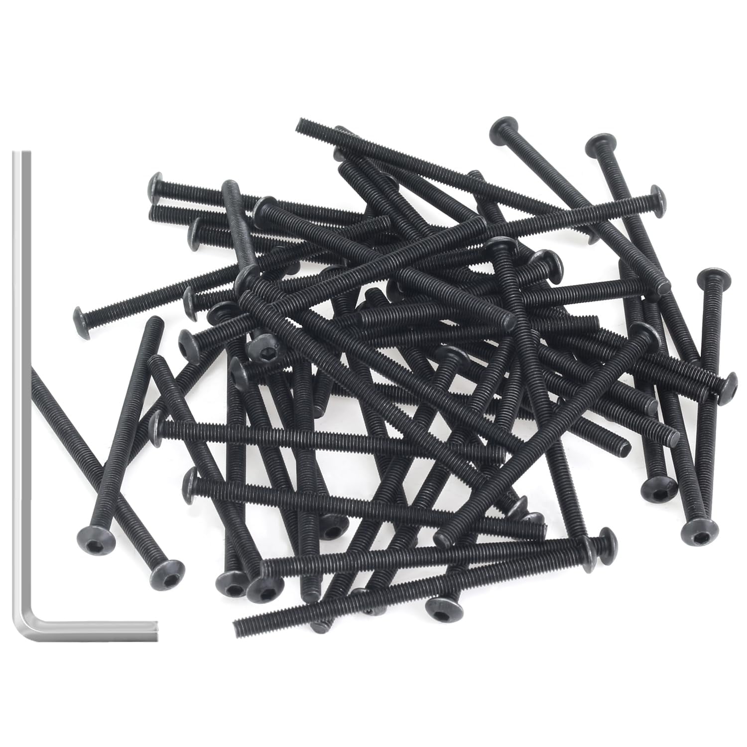 PHYSUN-55 Pieces M3 x 50mm Button Head Socket Cap Screws, Thread Pitch ...